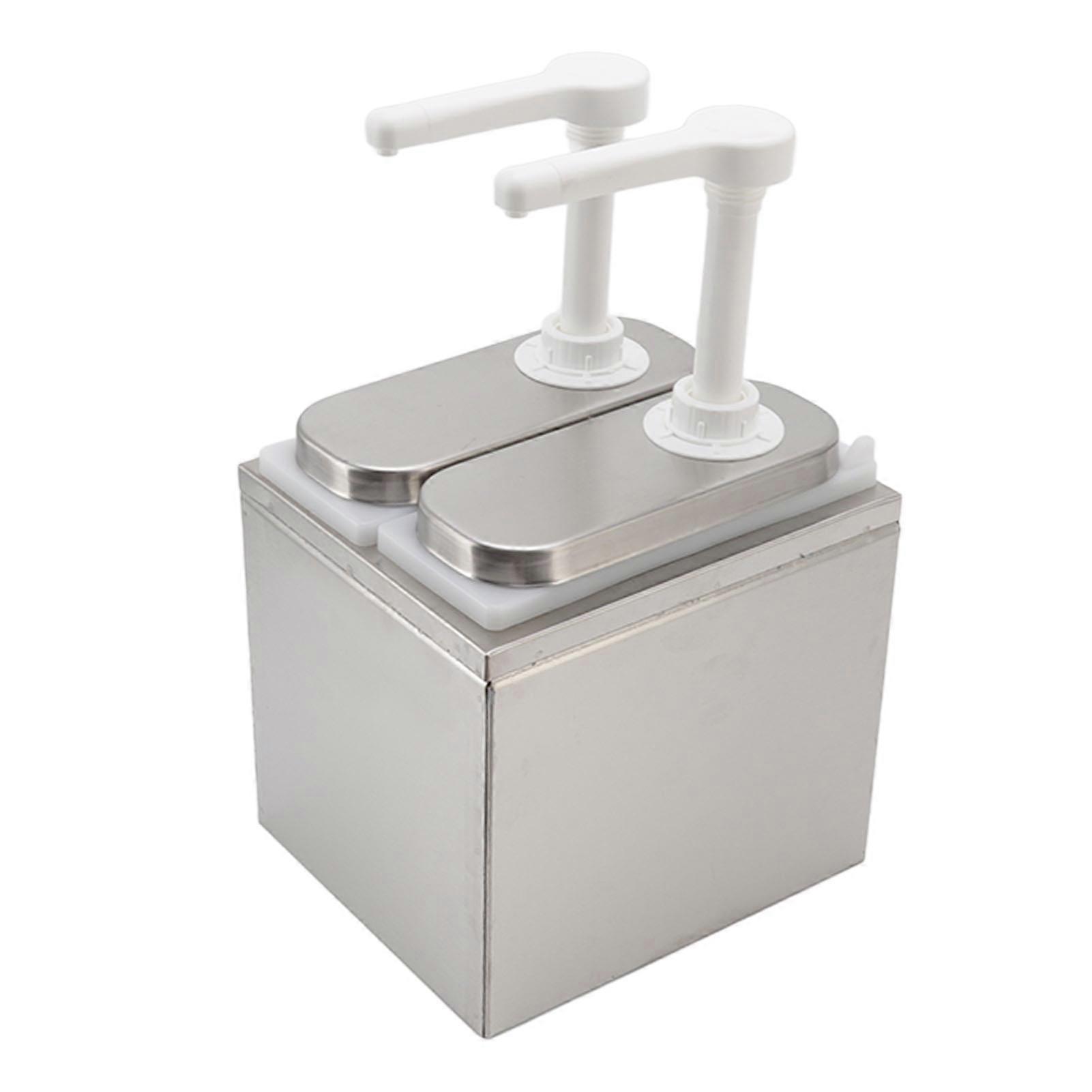 Sauce Dispenser 1L Double Pump Plastic and Stainless Steel Condiment ...
