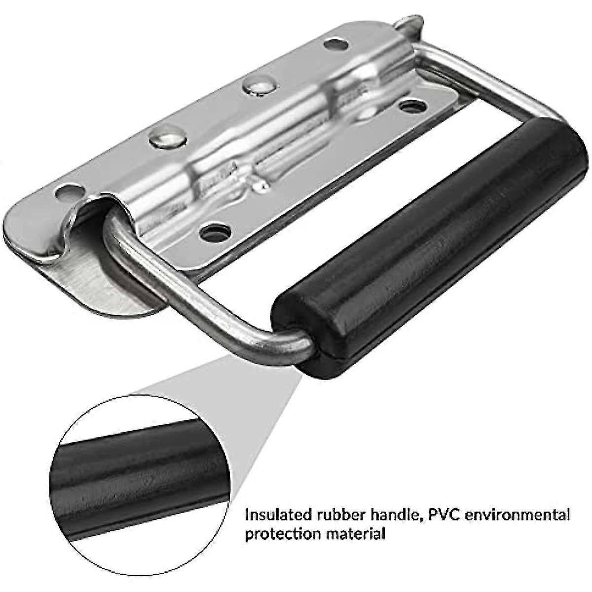 Kigniote 2pcs Metal Chest Box Handles Spring Folding Handle Luggage ...