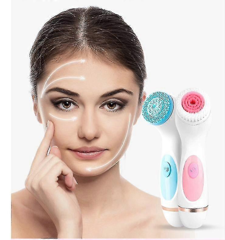Facial Massager 3 In 1 Electric Facial Cleansing Brush Silicone ...