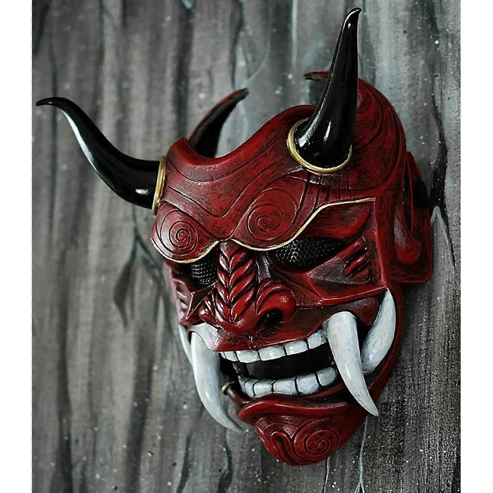 Scary Monster Halloween Cosplay Mask Hannya Demon Oni Samurai Noh ...