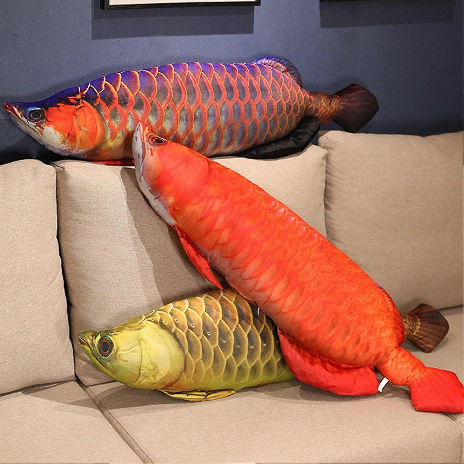 Fish Soft Back Cushion Golden Arowana Red Carp Doll Plushies Companion ...