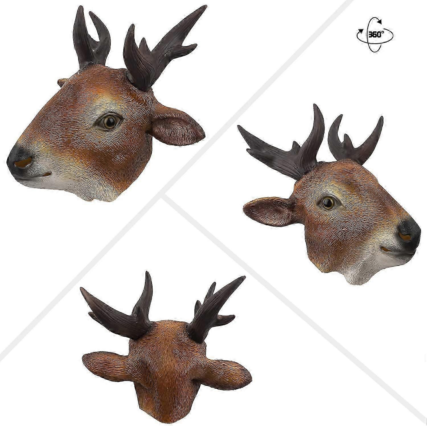 Reindeer Mask Animal Latex Full Head Realistic Masks for Halloween ...