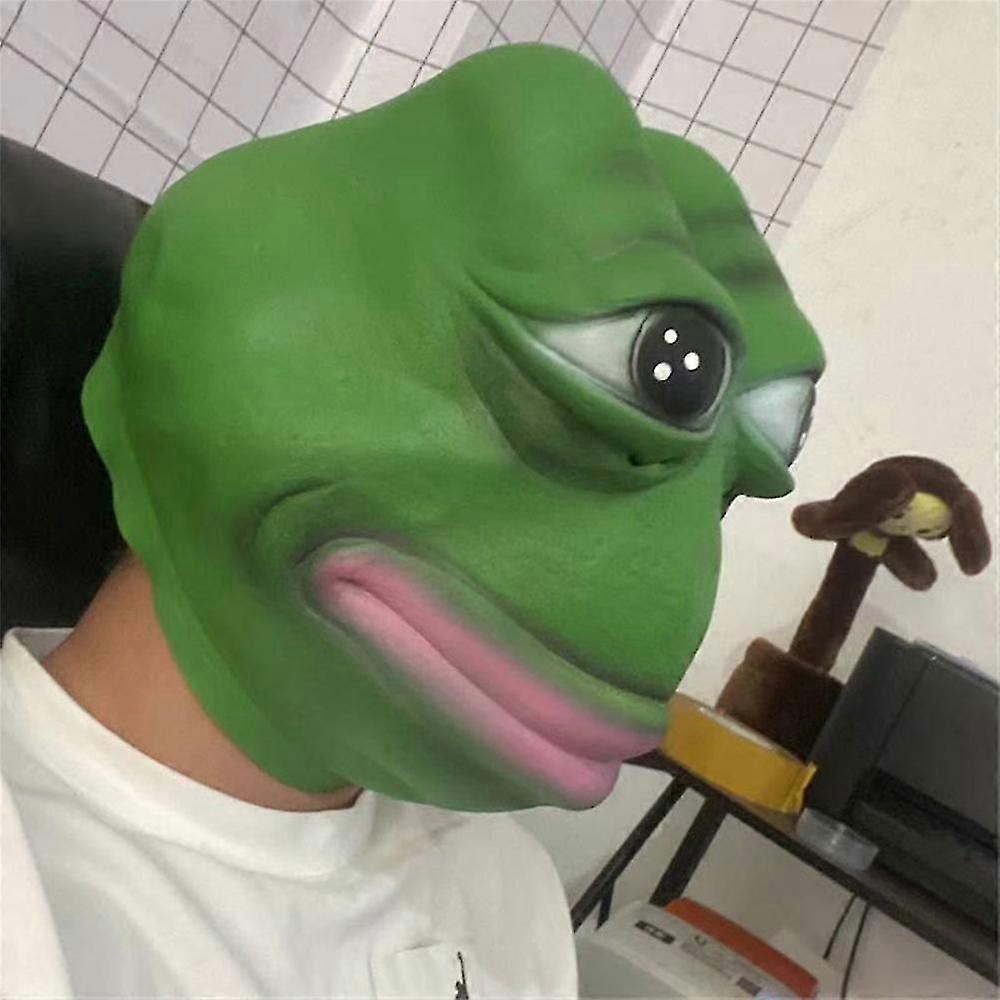 Lonely Frog Mask Animal Full Head Latex Masks Halloween Cosplay Costume ...
