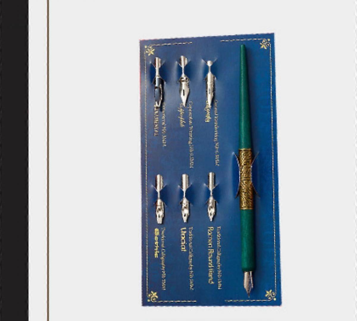 Wooden Dip Pen Calligraphy Set with 6 Nibs for Beginners, Kids, Writing ...