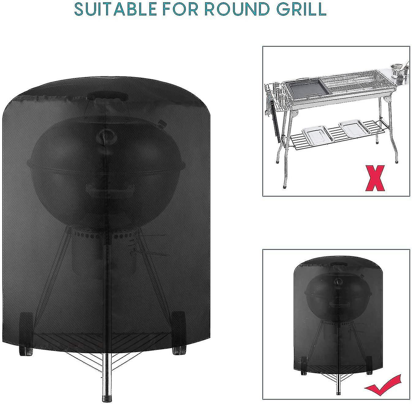 Round Barbecue Cover, Oxford Cloth 420d Waterproof Barbecue Grill ...