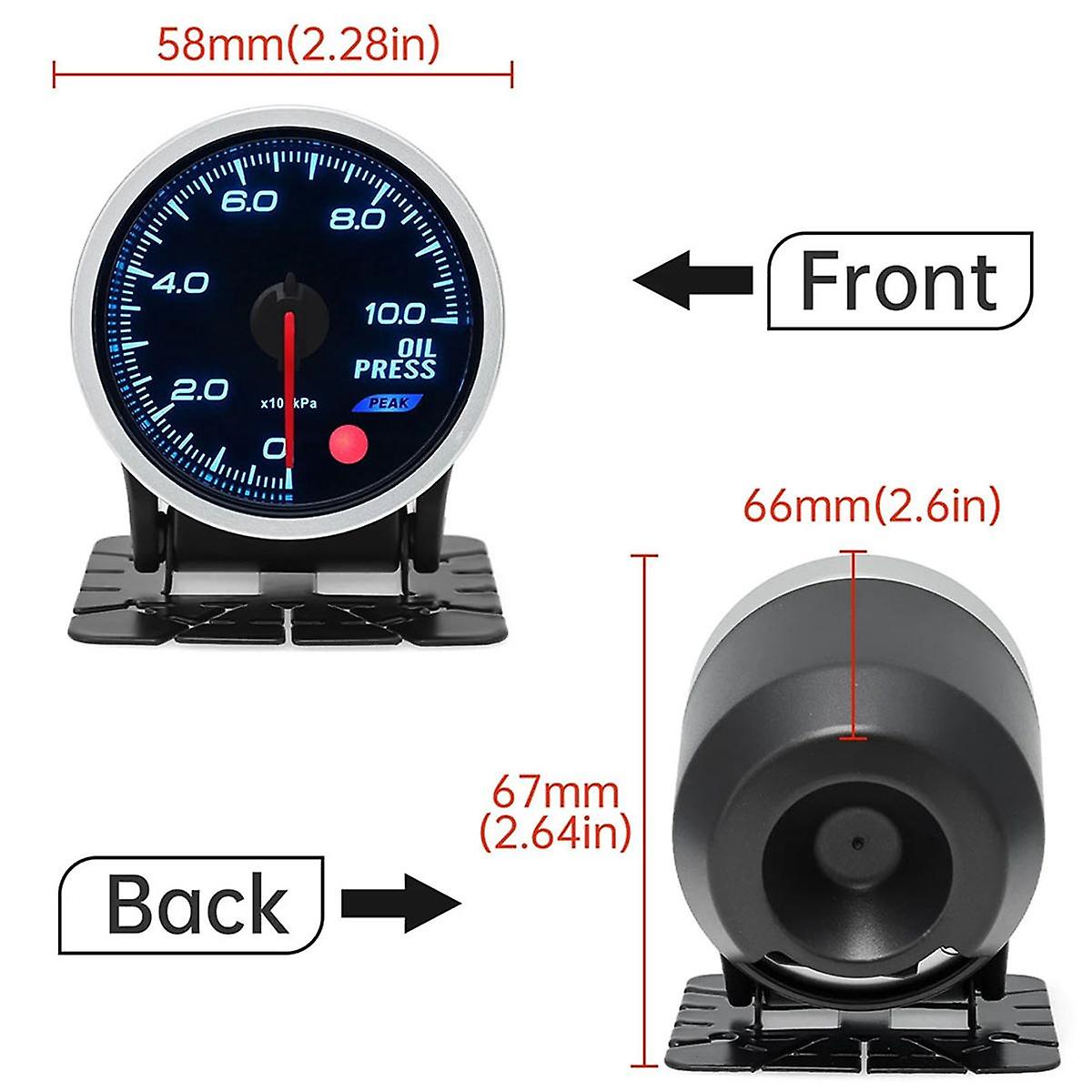 7 Colors Backight 52mm Boost Gauge BAR Turbo Pressure Gauge Manometre ...