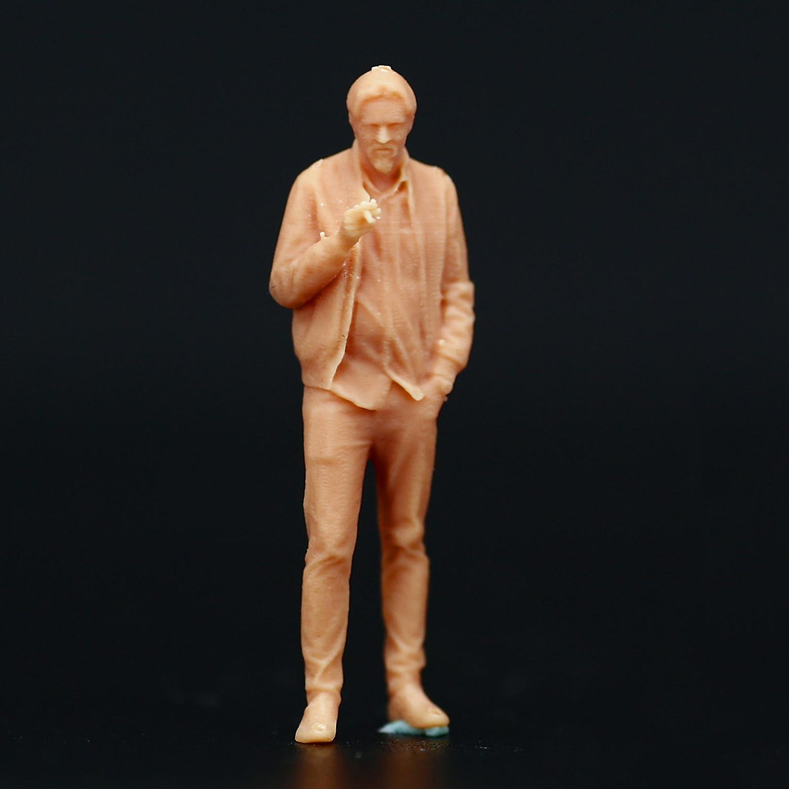 Resin 1:64 Scale Figure Diorama Street Scene Model Smoking Men ...