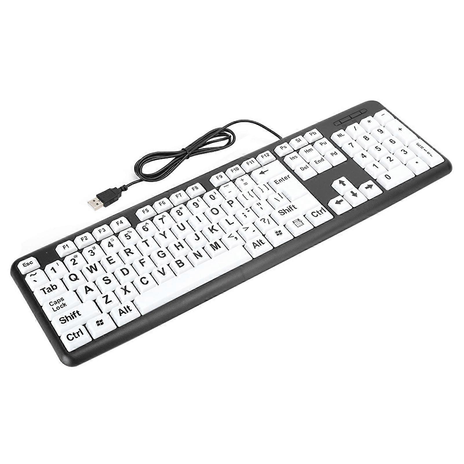 Large Print Keys USB Wired Keyboard for Low Vision and Elderly Users ...