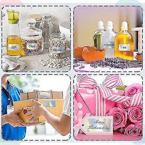 1000 Labels/ 2 Rolls Silver Holographic Thermal Sticker Labels Self ...