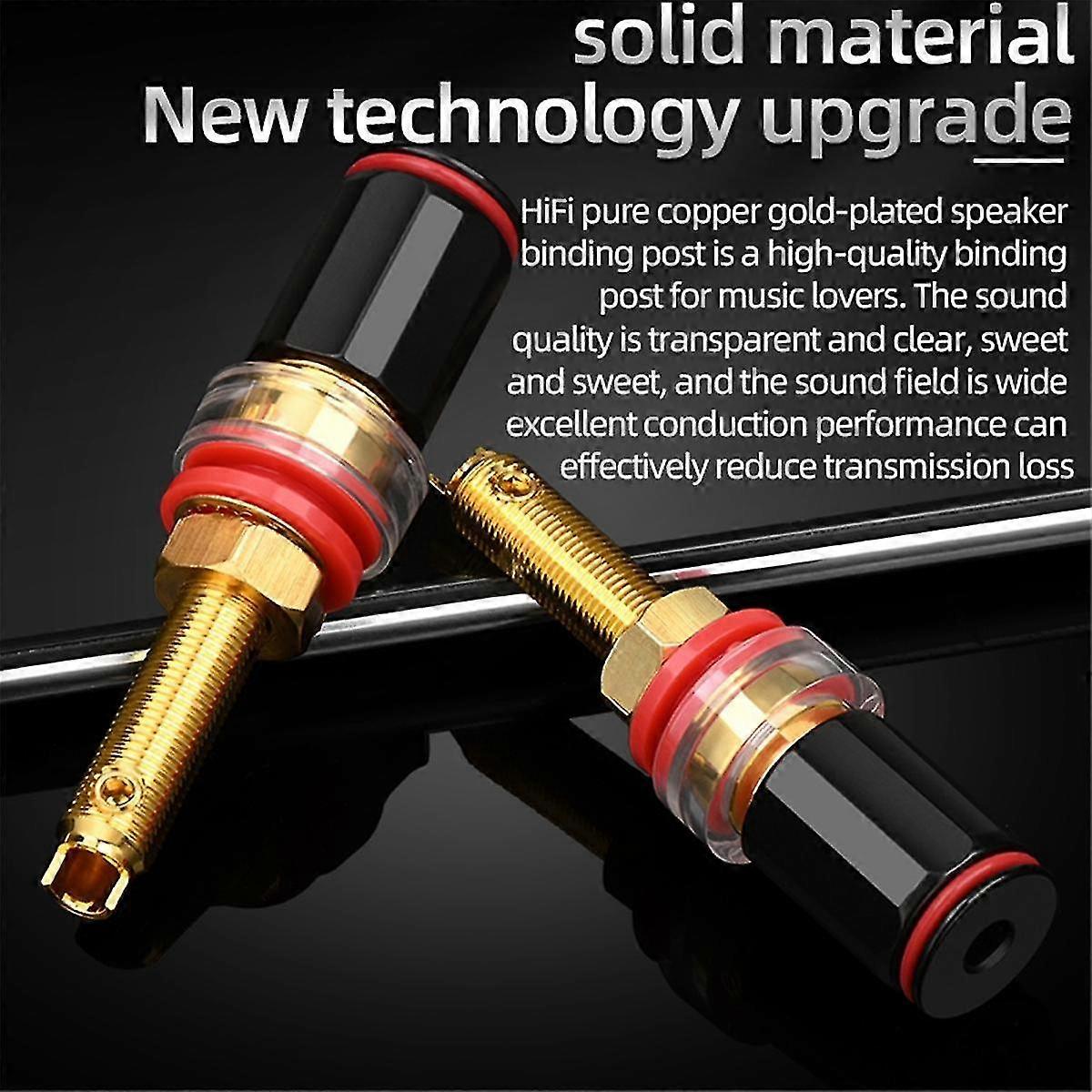 4pcs Hifi Speaker Terminal Binding Post Pure Copper Gold Plated ...
