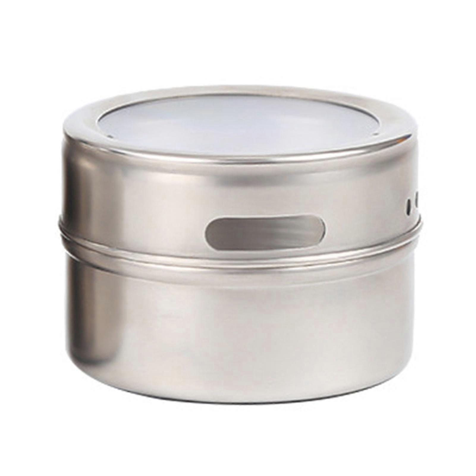 Magnetic Spice Box Stainless Steel Spice Containers with Clear Top Lid ...