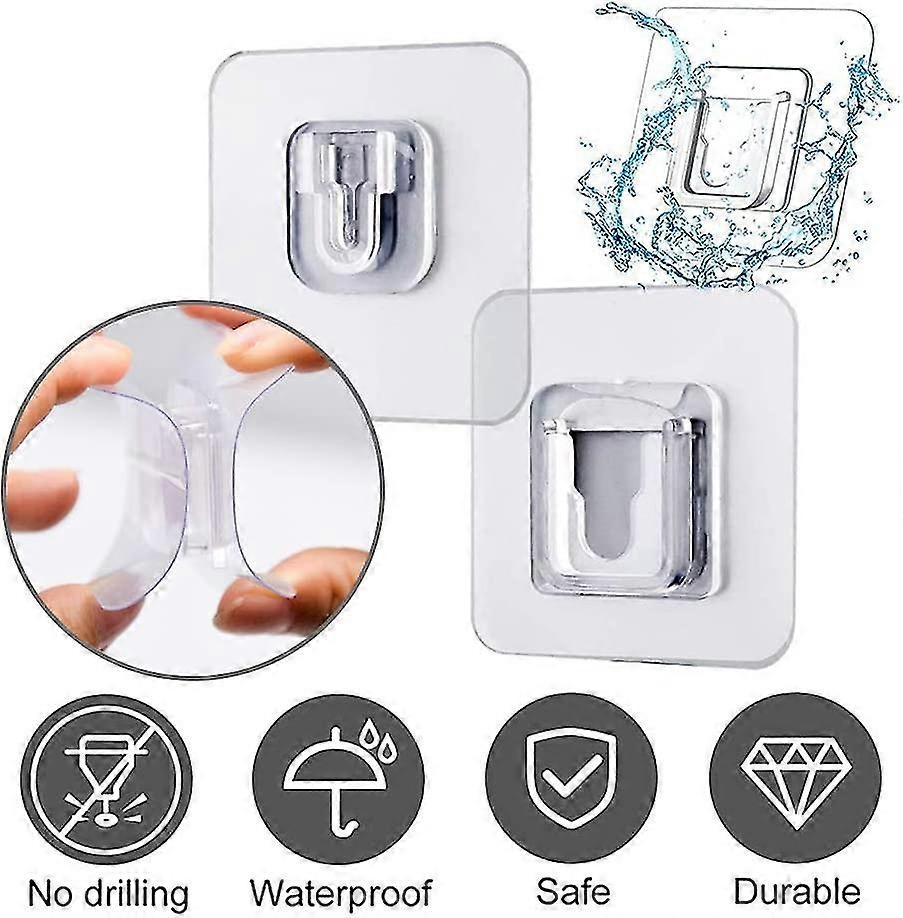 30 Pair Double Sided Adhesive Wall Hooks.double Sided Self Adhesive ...