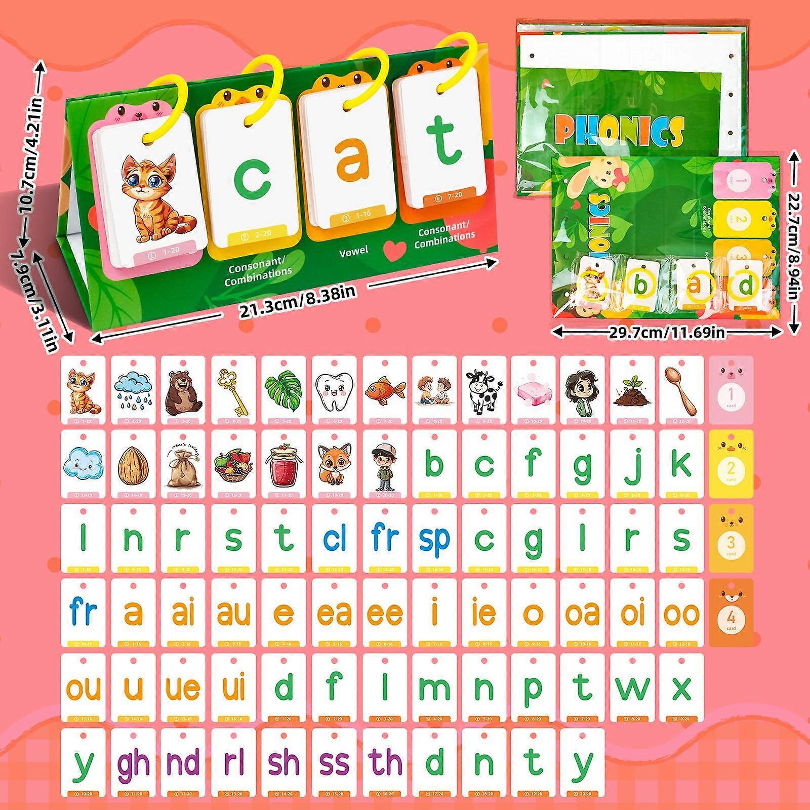 stickle bricks Toddler Flash Cards Alphabet Words Learning Cards 80 Phonics Flash Cards Phonics ...