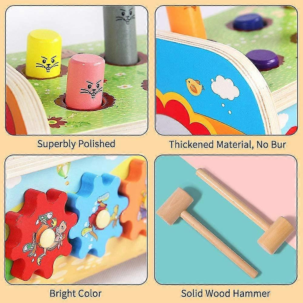 5 In 1 Hammer Toys Wooden Beating Table For Boys And Girls With Fine ...