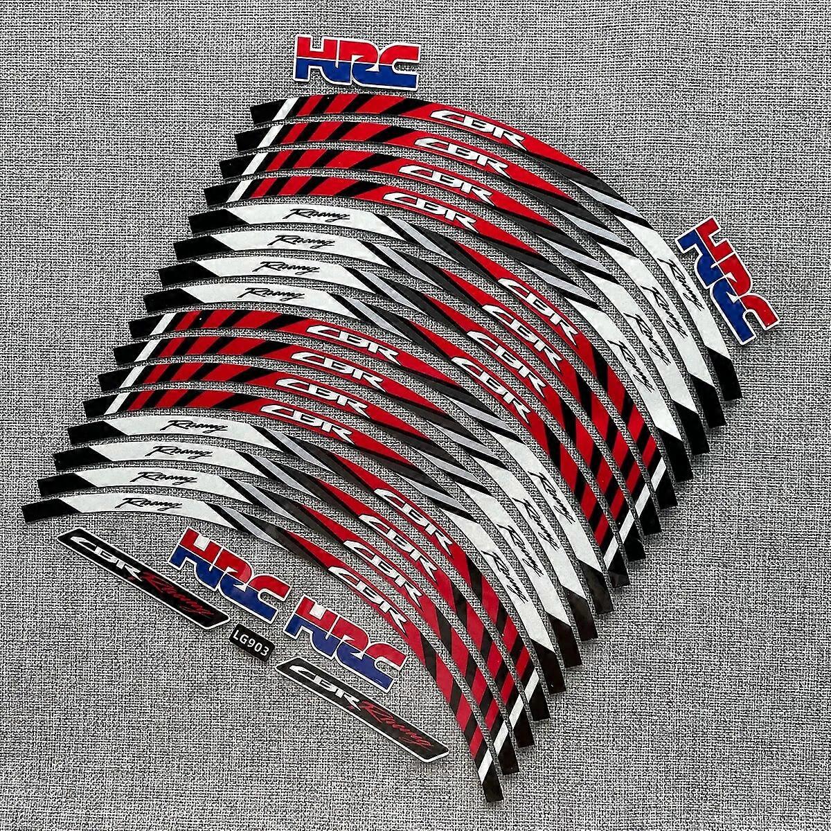 16 Strips Motorcycle Wheel Tire Stickers Reflective Rim Tape Decals for ...