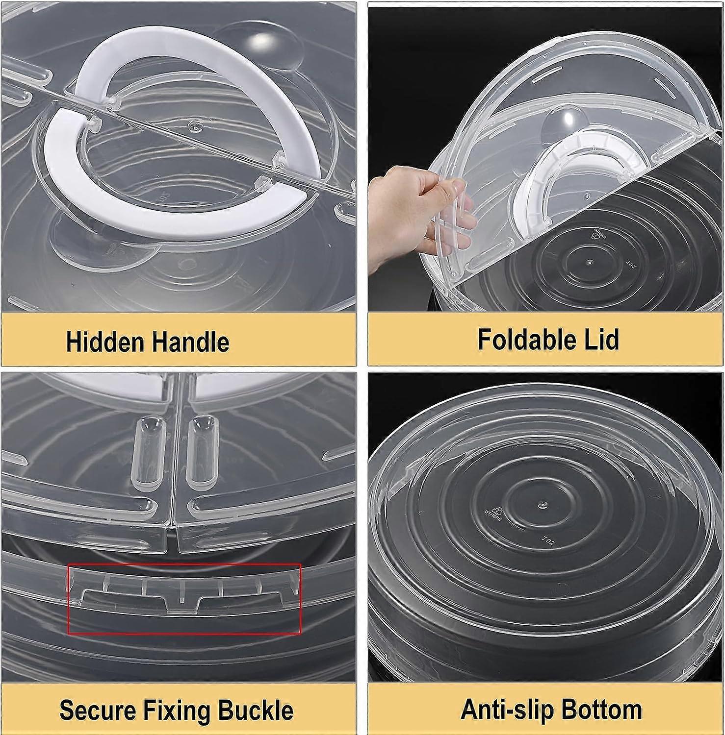 Plastic Clear Cake Pizza Storage Box, 30cm Round Food Storage Container ...