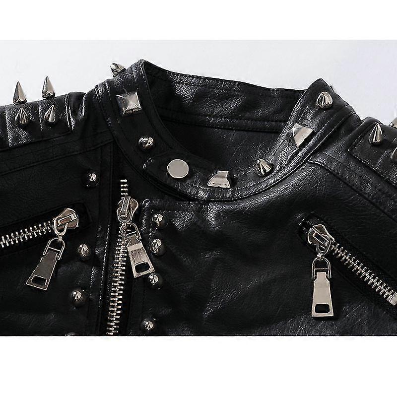 Street Fashion Spring Punk Style Rock Jacket Female Printing Rivet ...