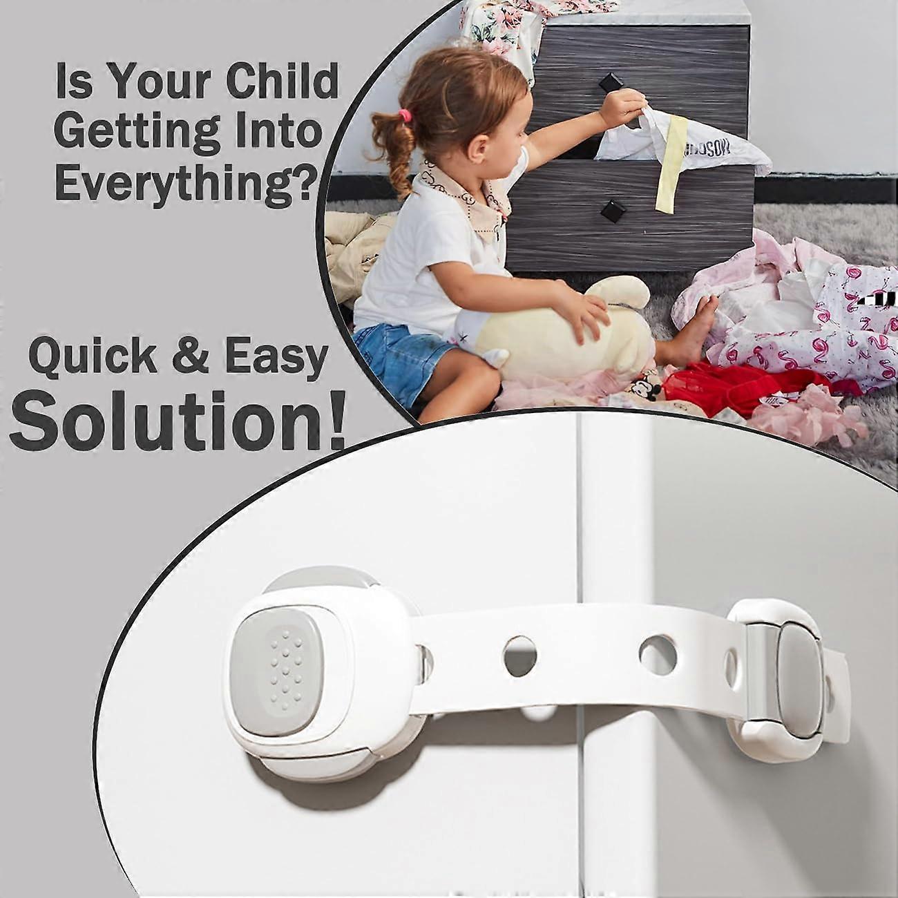 Cabinet Locks Baby Proofing Straps - Child Proof Refrigerator Lock Pack ...