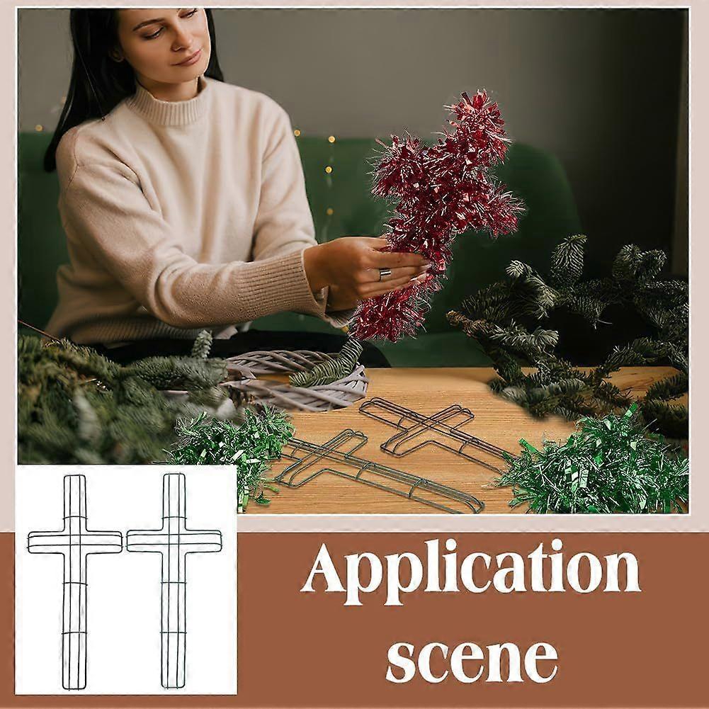 6 Pcs Cross Wreath Frames Iron Wire Floral Frame Garden Wire Wreath ...