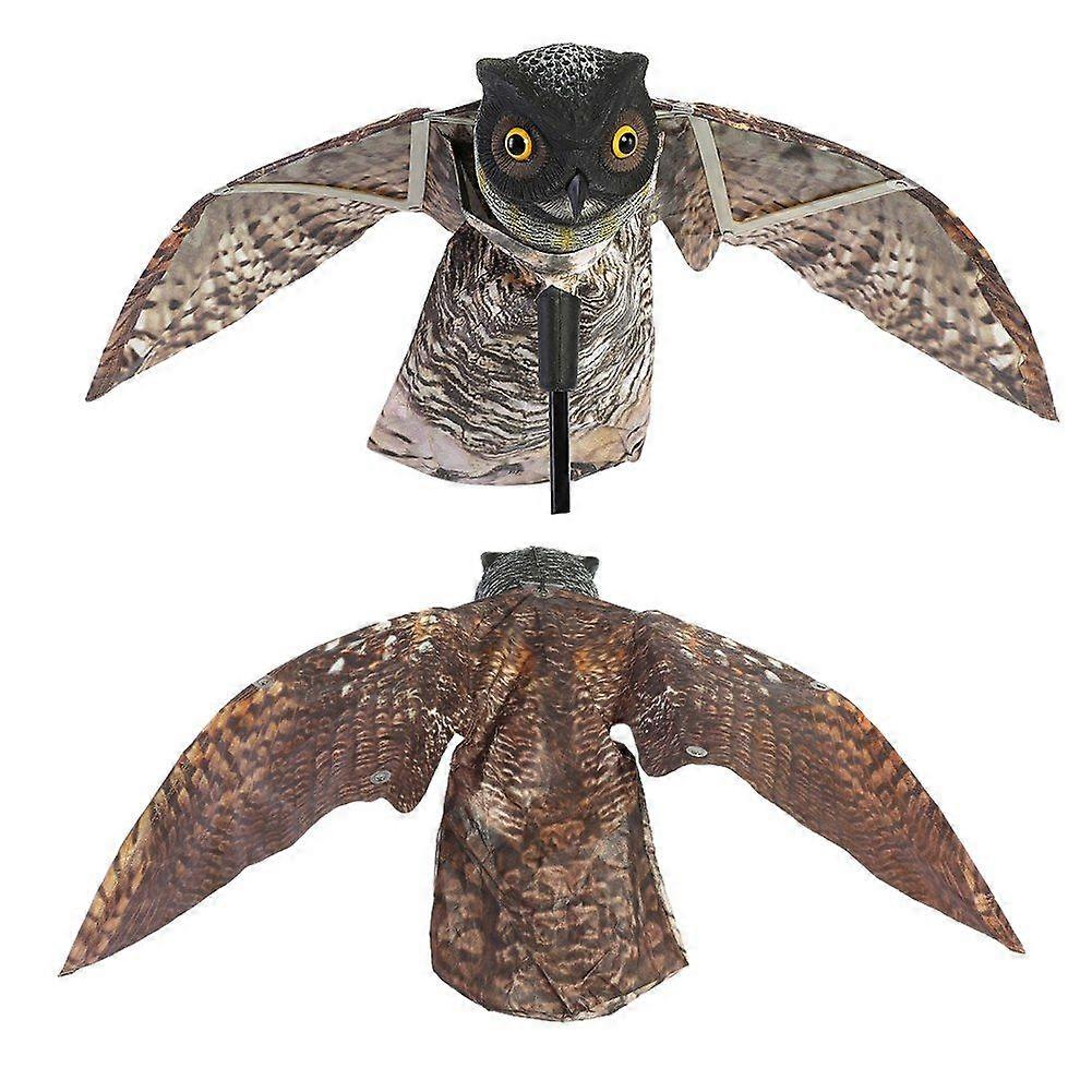 Prowler Owl with Moving Wing Garden Scarecrow Predator Decoy Pest ...