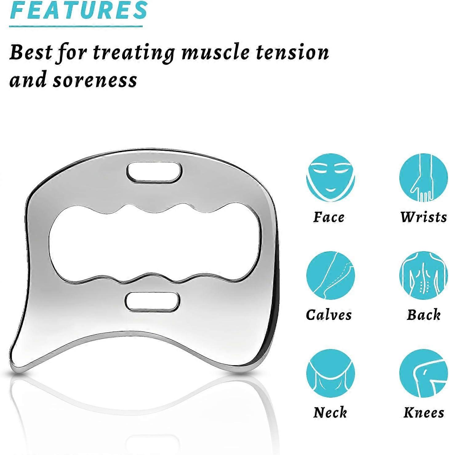 2 in 1 Stainless Steel Gua Sha Muscle Scraper | Fruugo UK