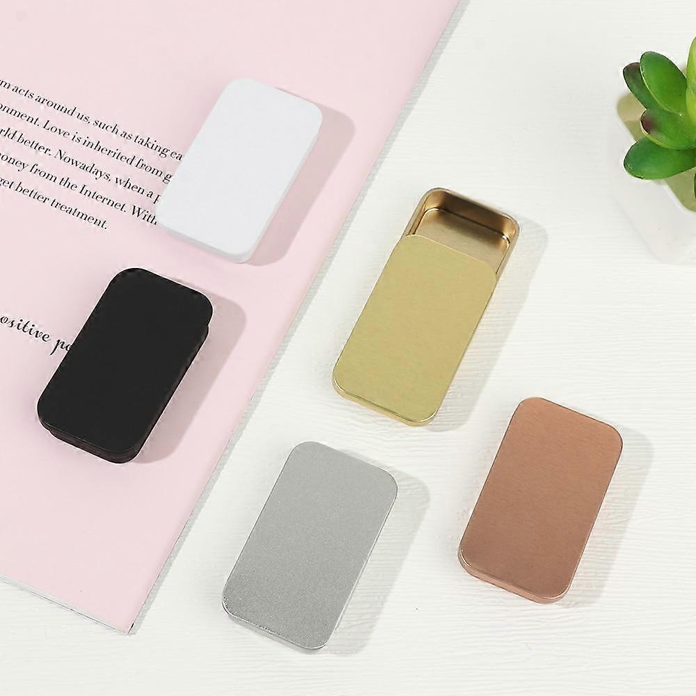 2pcs Metal Rectangular Empty Mini Tin Box Bins Jar Hinged Portable ...