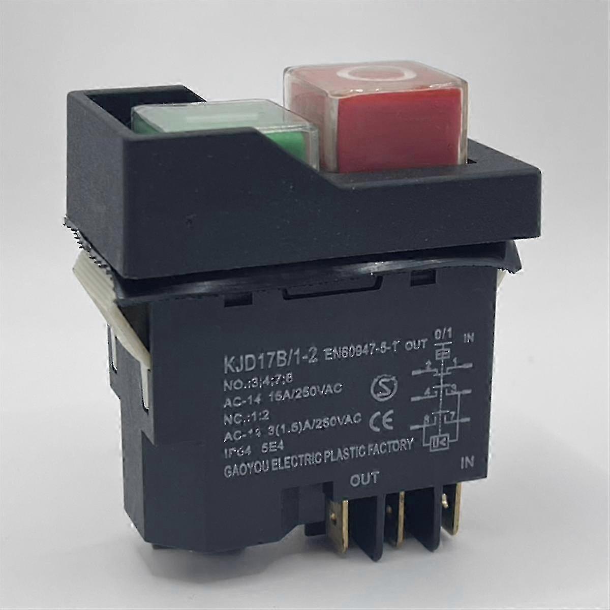 IP55 Waterproof 15A AC250V Electromagnetic Start Push Button Switches ...