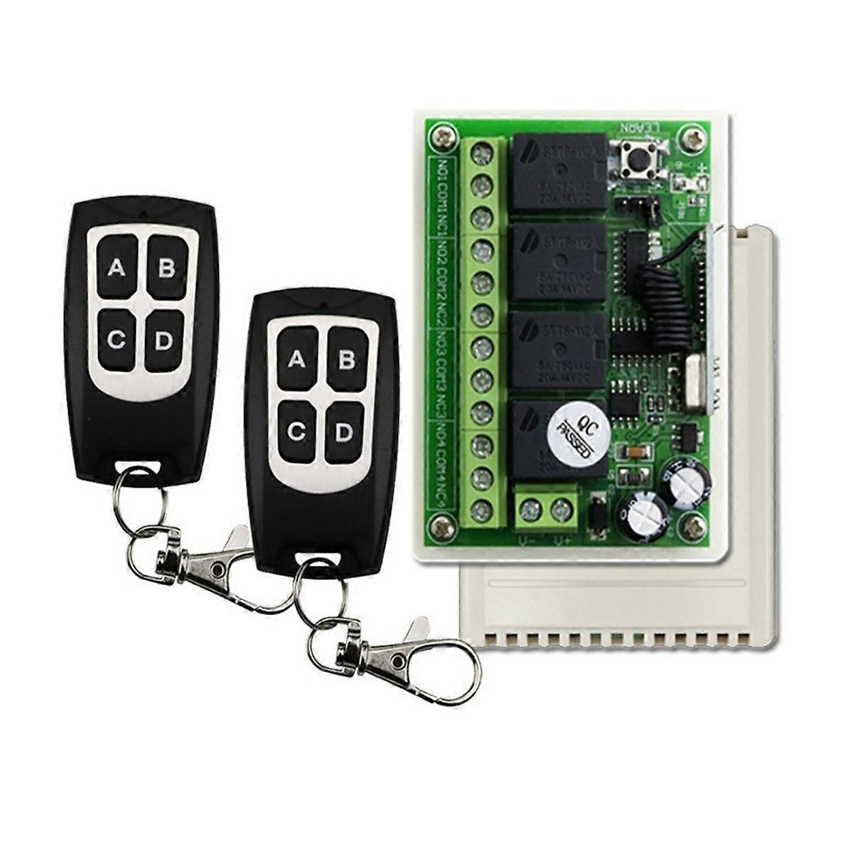 433MHz 12V 24V Relay Module Receiver with 2xTransmitter RF Wireless ...