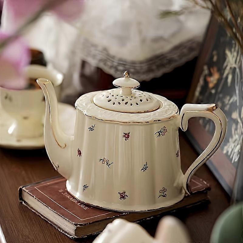 1/3PCS European Floral Butterfly Ceramic Teapot Set - Artisan Crafted ...