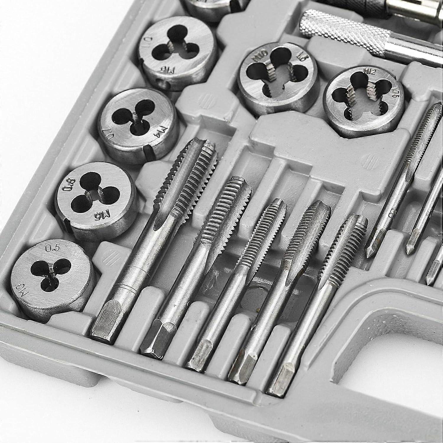 good 40Pcs Tap and Die Set Metric M3-M12 Tap Set with Tap Wrench for Cutting Internal External ...