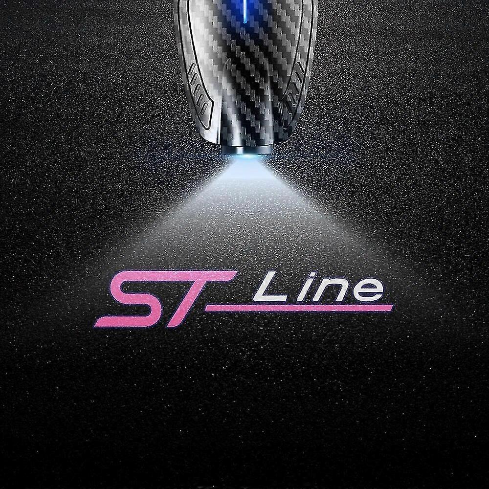 2pcs USB Rechargeable ST Line Logo Car Door HD LED Lamps Projector ...