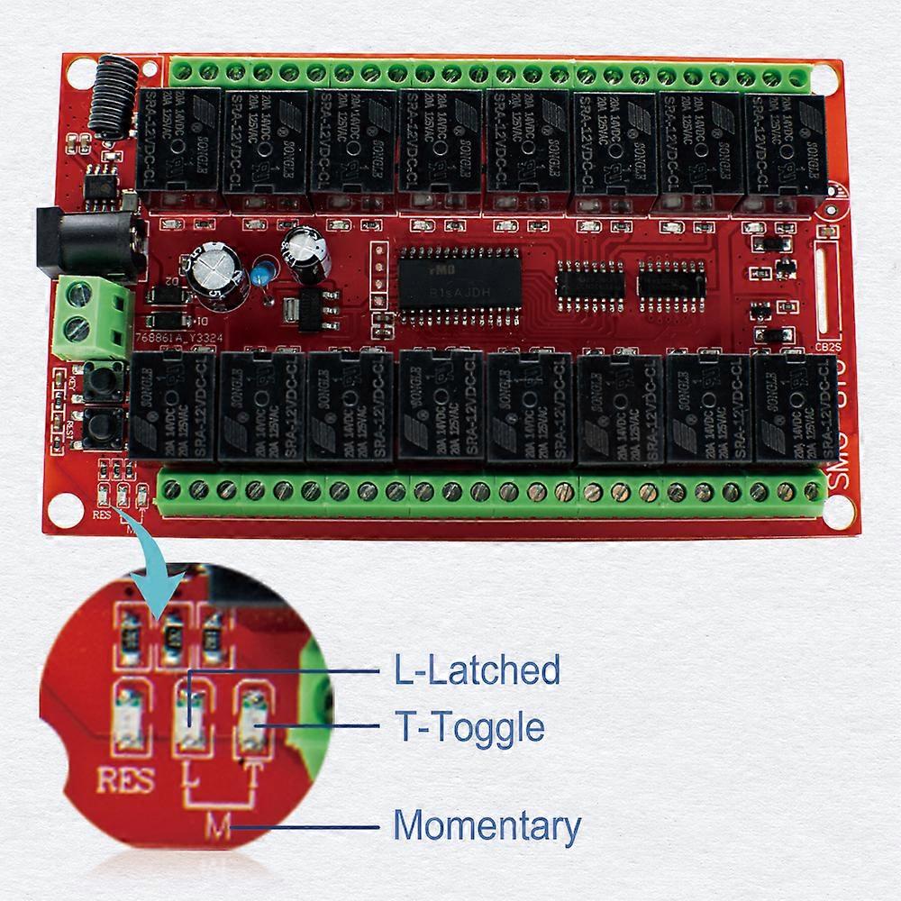 43392MHZ DC 12V/24V 16 CH Channels 16CH RF Wireless Remote Control ...