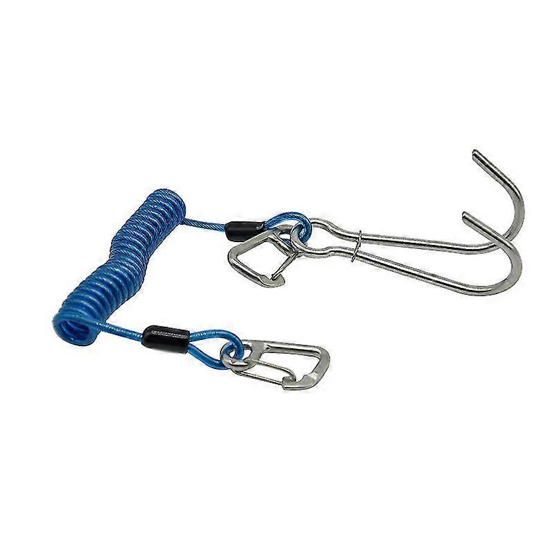 Diving Hook, Stainless Steel Reef Hook Spiral Coil Lanyard Unisex Adult ...