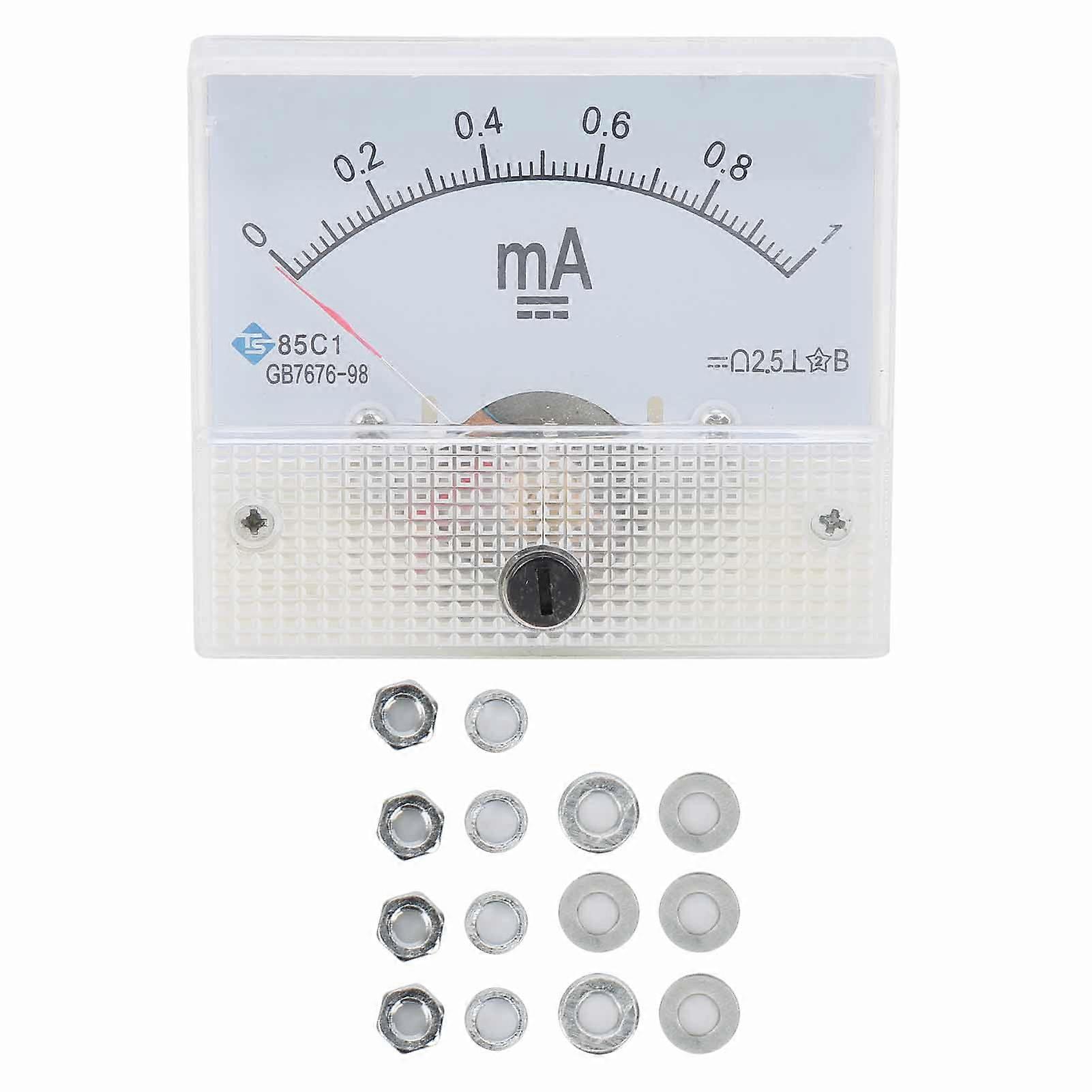 85C1 DC 0~1MA Pointer DC Ammeter Current Measuring Meter Pointer DC ...