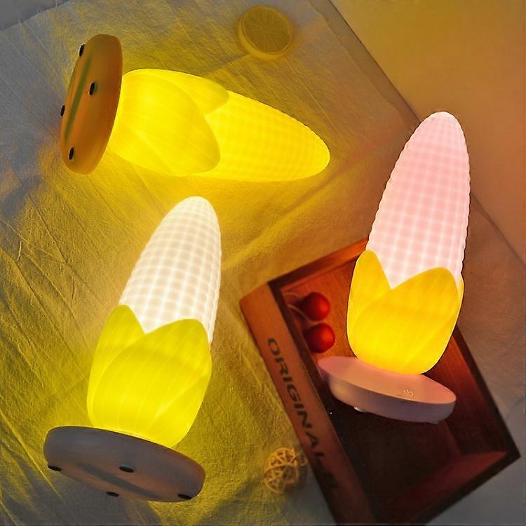 Creative Corn Shape LED Children Bedside Night Light USB Touch Dimming ...