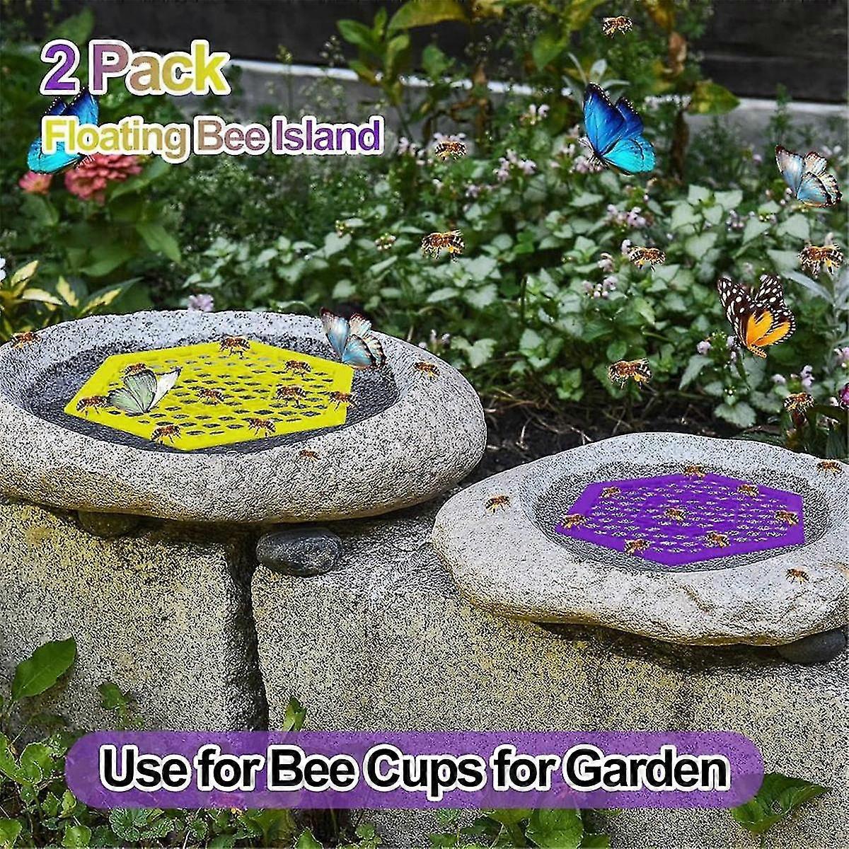 Floating Bee Island For Garden Bee Cup, Colorful Bee Insect Drinker ...