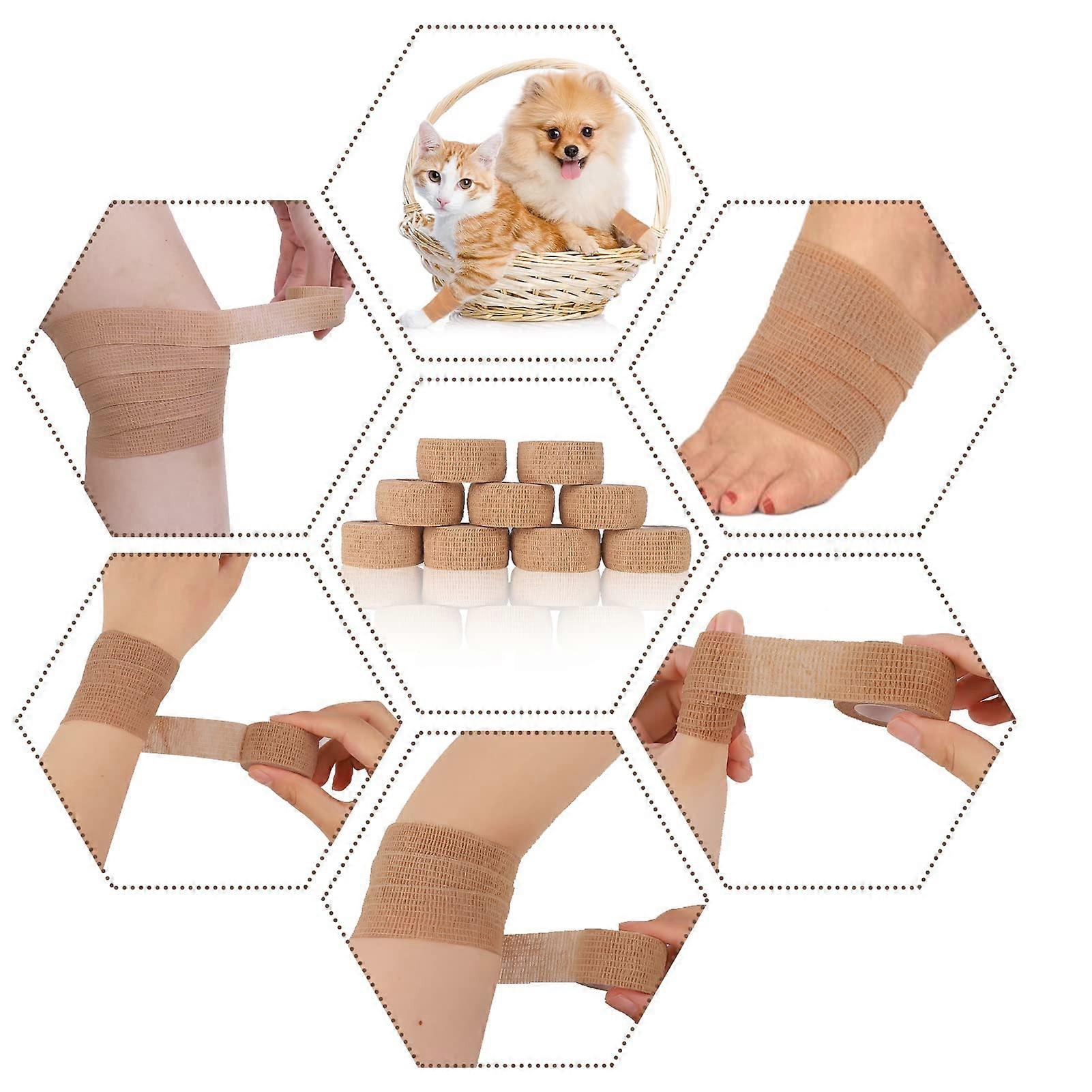9 Rolls of Self-Adhesive Bandage Cohesive Bandage Elastic Bandage Wound ...