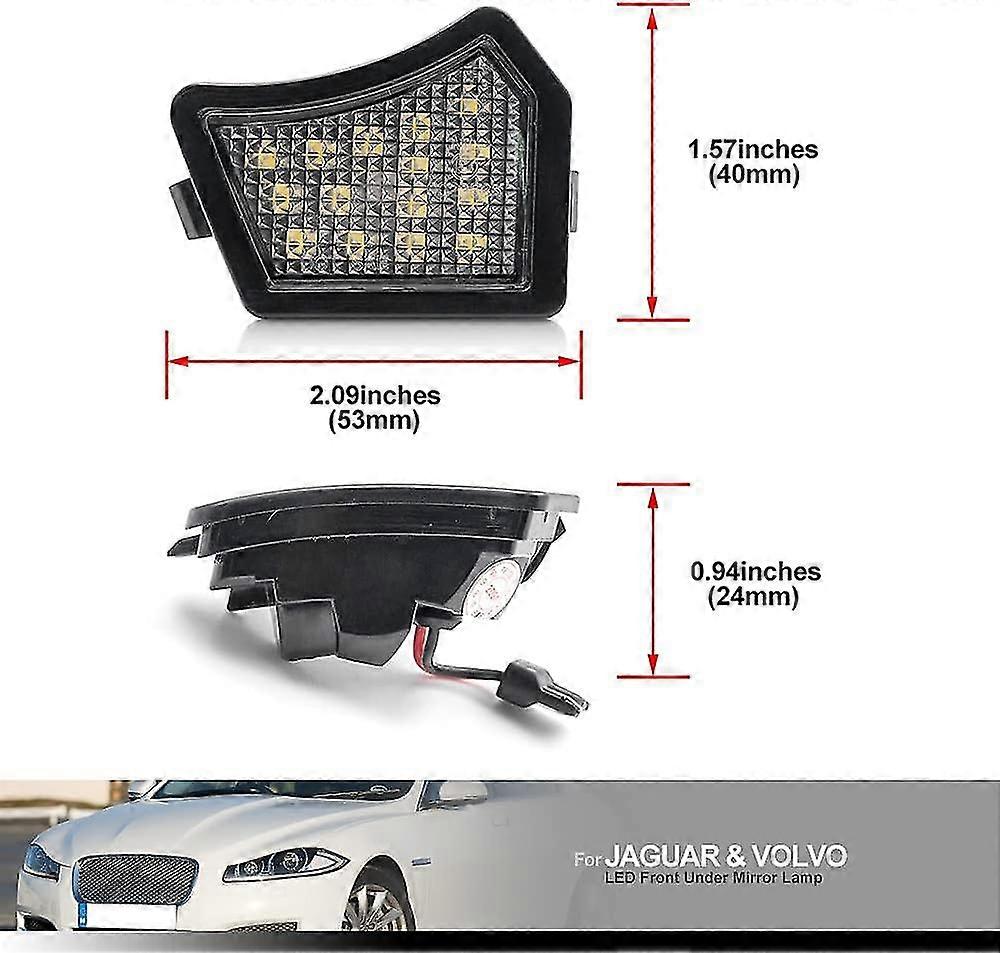 2pcs Led Rearview Mirror Puddle Light Rear View Mirror Welcome Courtesy ...