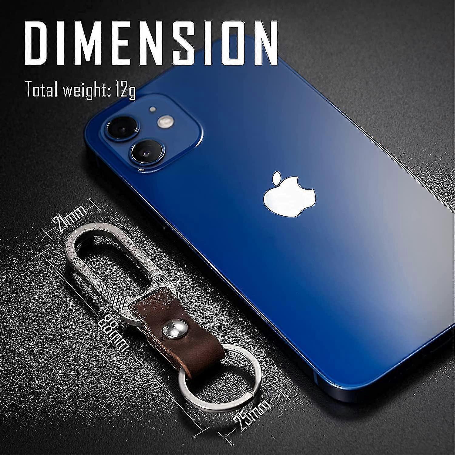 Titanium Belt Clip Carabiner Leather Keychain Holder - KM02 with ...