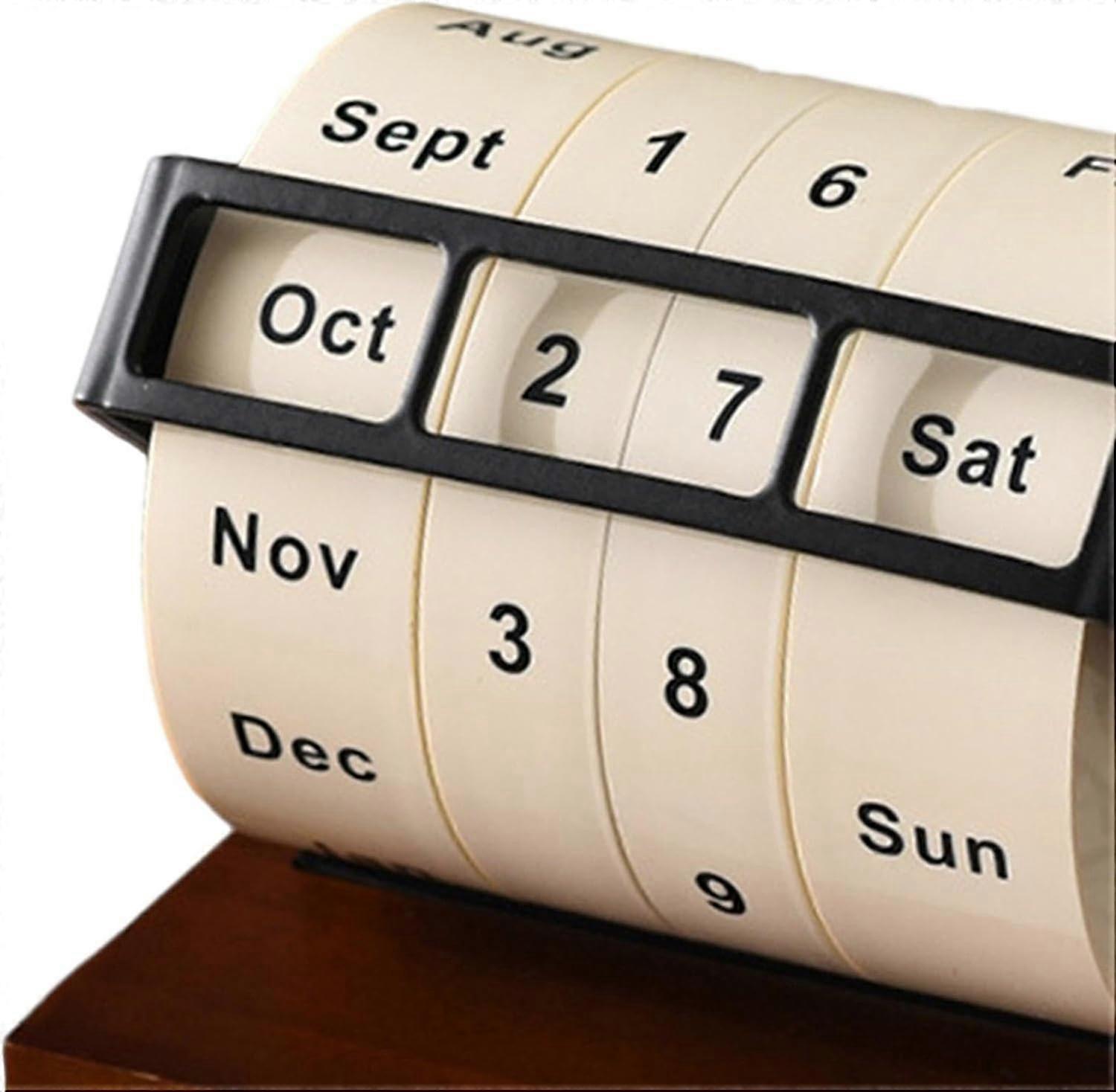 Calendrier de compte à rebours rotatif en bois, calendrier de bureau ...