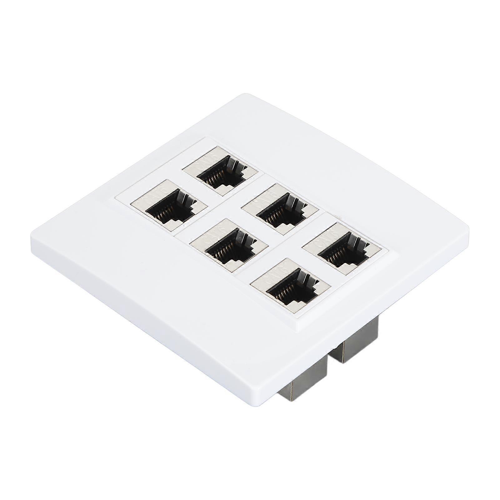 Cat 6 Ethernet Wall Plate 6 Port Female to Female Detachable Cat6 ...