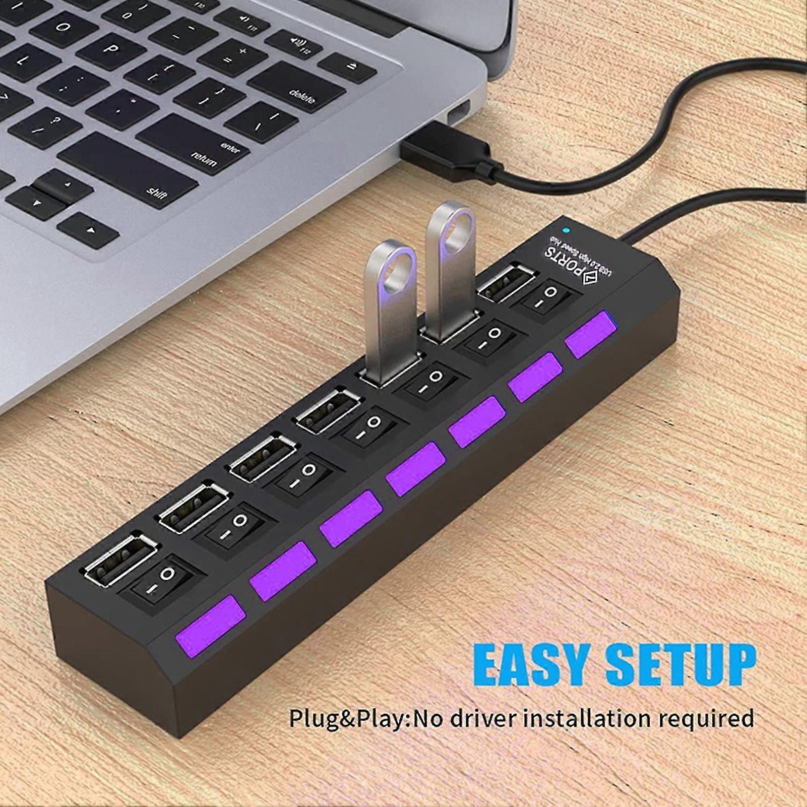 USB Hub 7 Port Multifunctional Universal Driver-free High Efficiency ...
