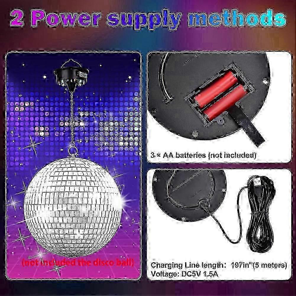 Rotating Disco Ball Motor Lights with Remote,18 LEDs for 12 16 20 ...