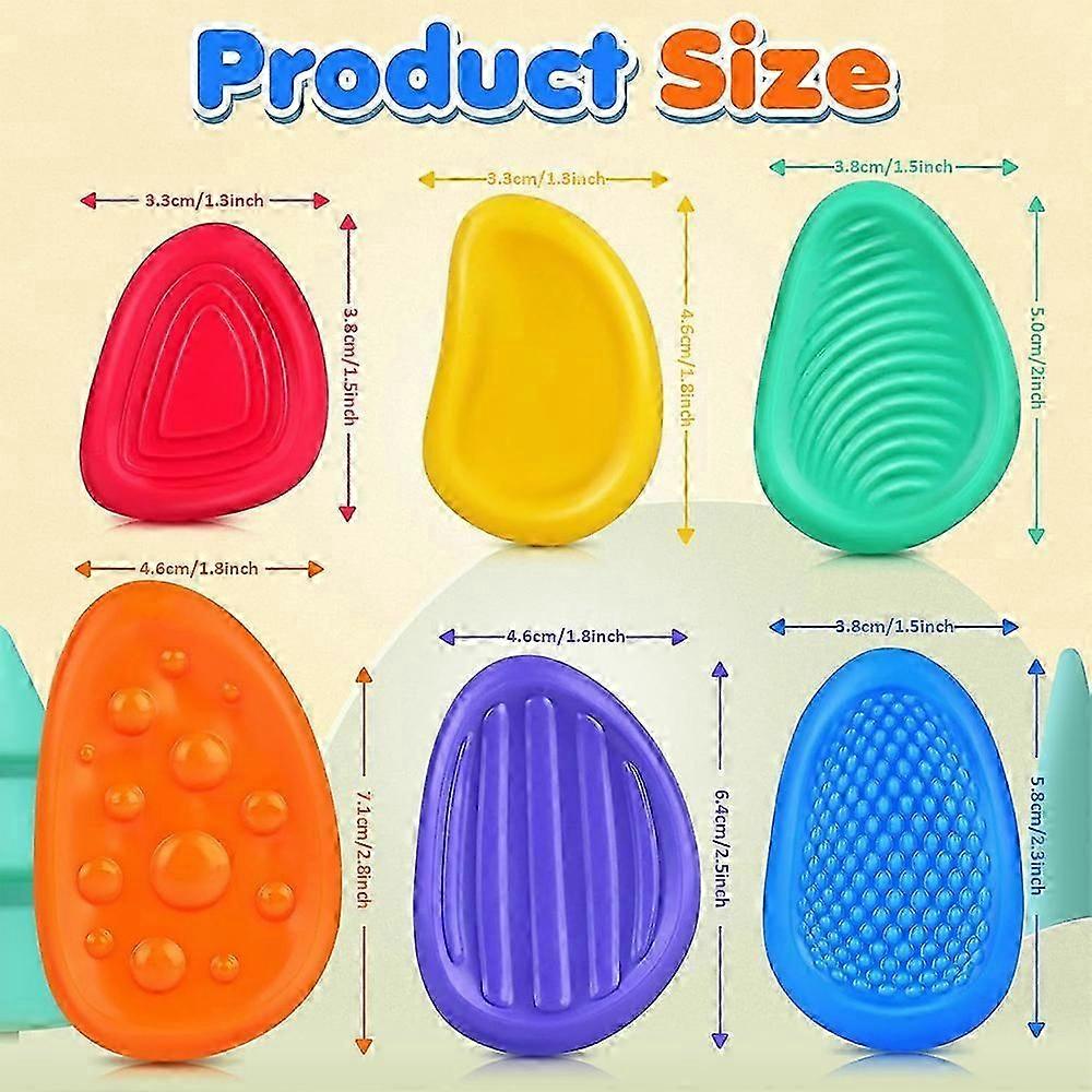 6pcs Textured Soft Worry Stone Fidget Toys Sensory Stone Toy For Autism ...