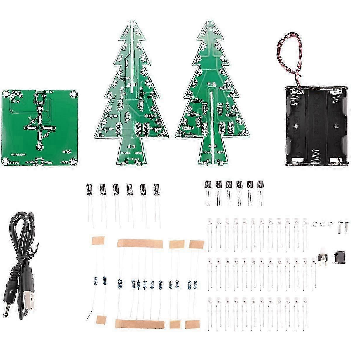 DIY Christmas Trees Soldering Project, 3D Christmas Trees Kits DIY Kits ...