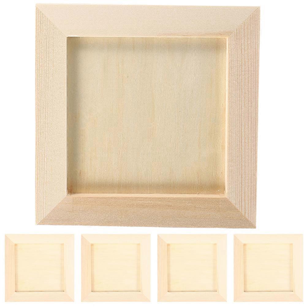 5pcs Unfinished Wood Photo Frames for DIY Painting, Tabletop Display ...