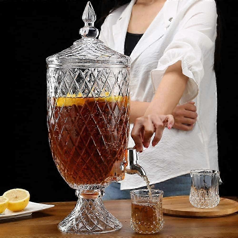 Tower Drink Dispenser 3L Glass Tower Dispenser with Faucet Party ...