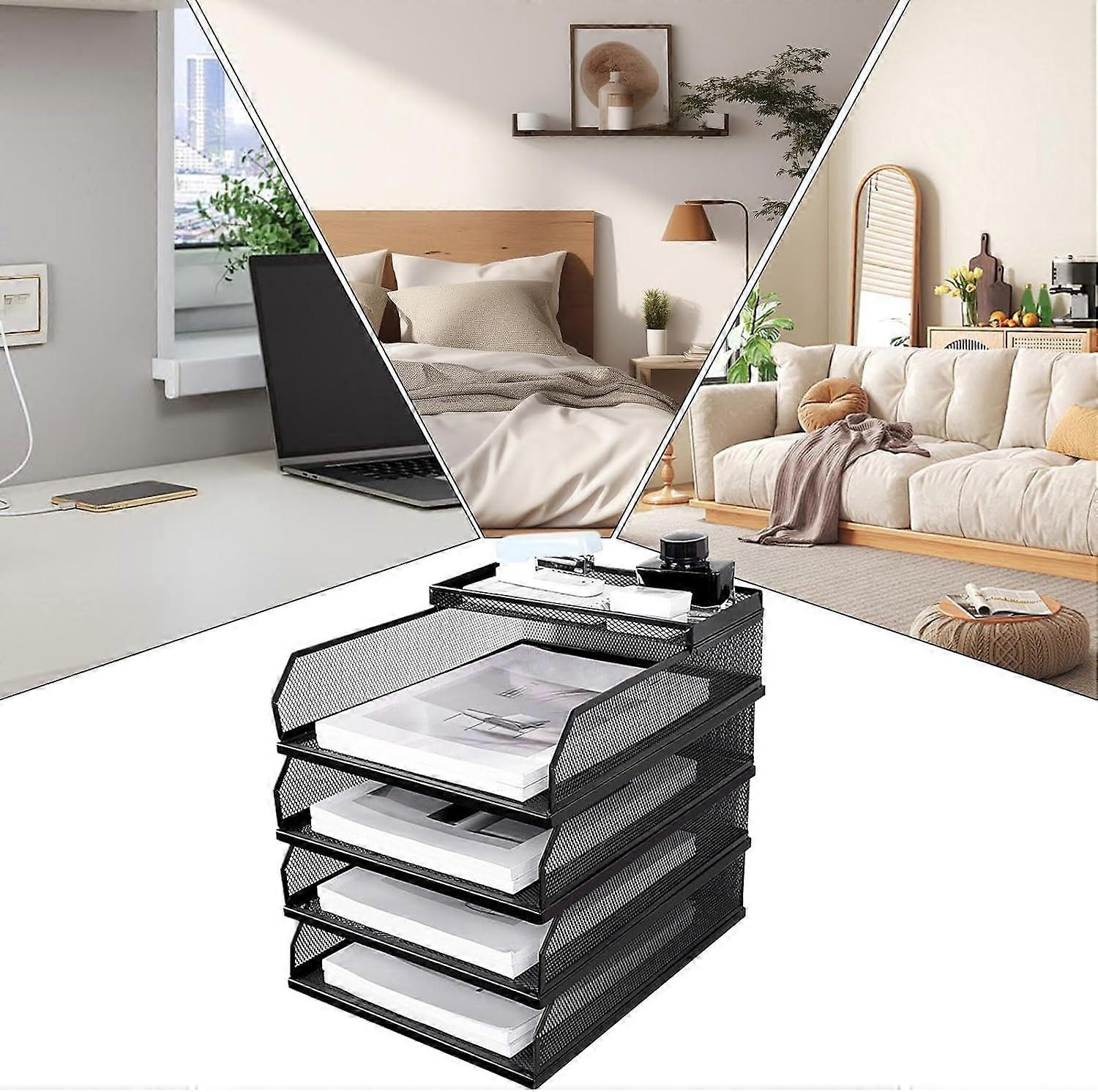A4 Desk Organizer File Holder | Multi-Layer Paper Document Storage ...