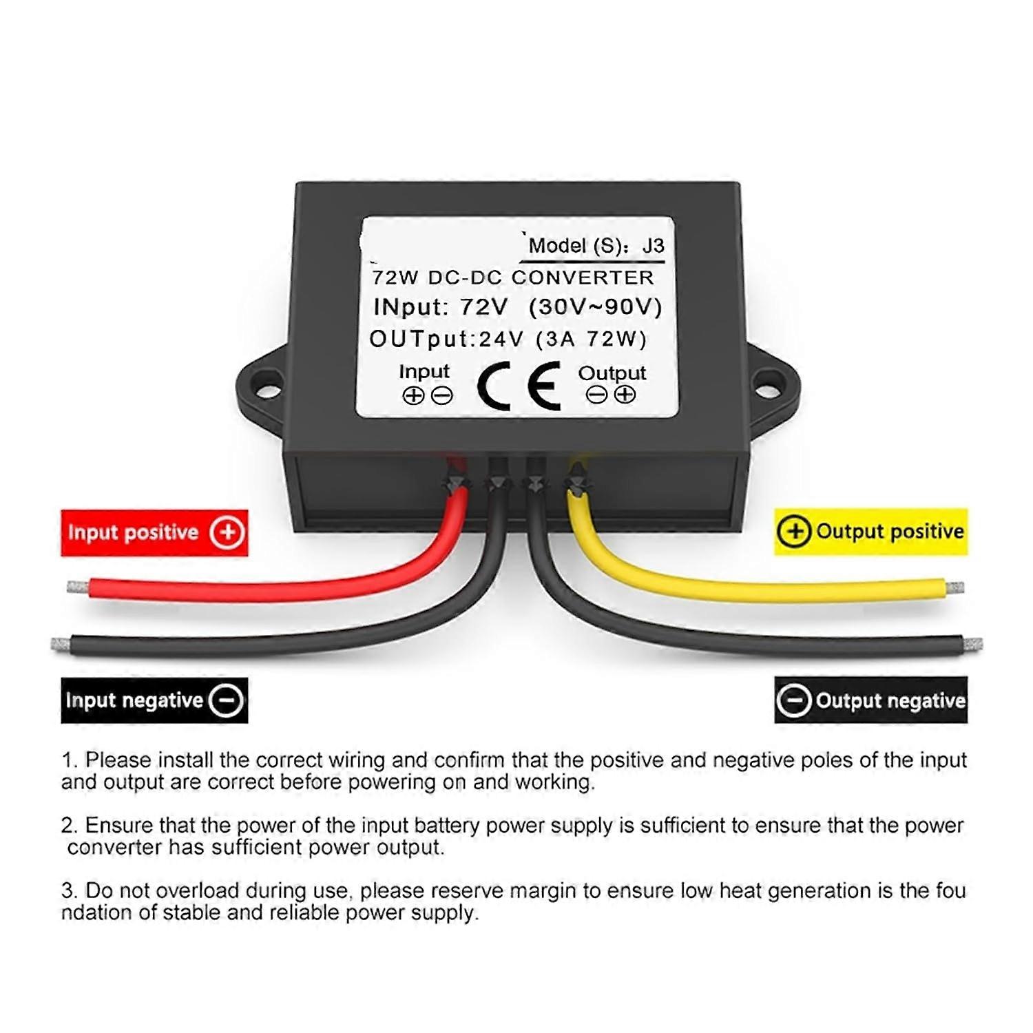 72V to 24V DCDC Buck Converter 5A, 30V90V Input Voltage Step Down Power ...