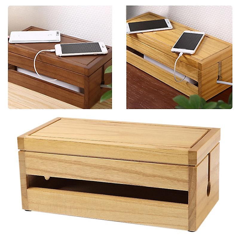 Cord Management Box Wooden - Cable Organizer Hide Power Strips ...